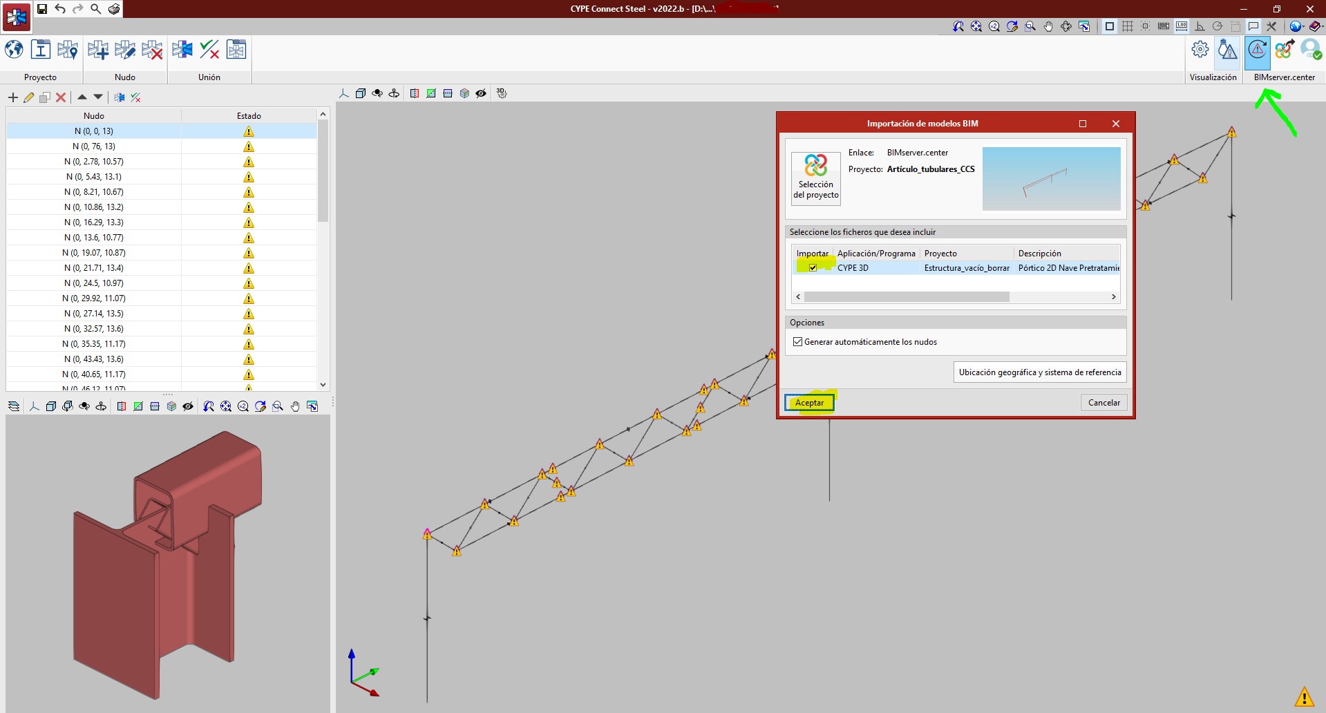 Flujo de trabajo Open BIM con Cype Connect Steel